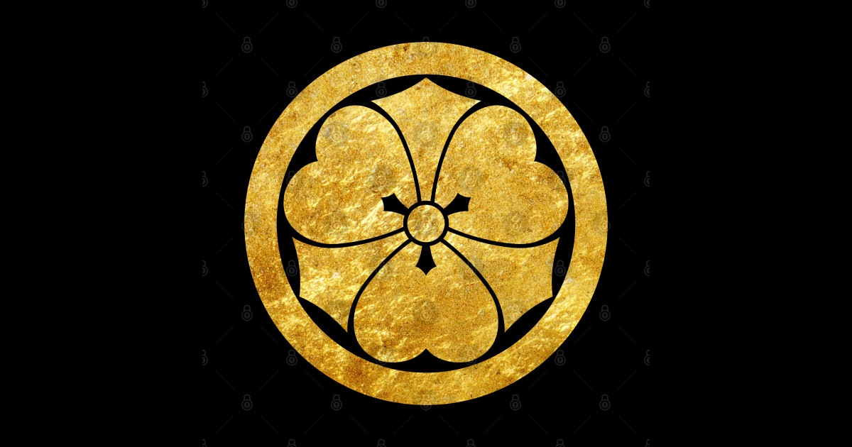 Sakai Mon Japanese samurai clan in faux gold - Sakai Mon - Sticker ...