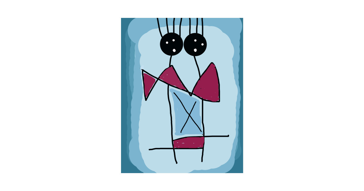 Kids Sharing Red Triangles Stick Figure - Stick Figure - T-Shirt ...