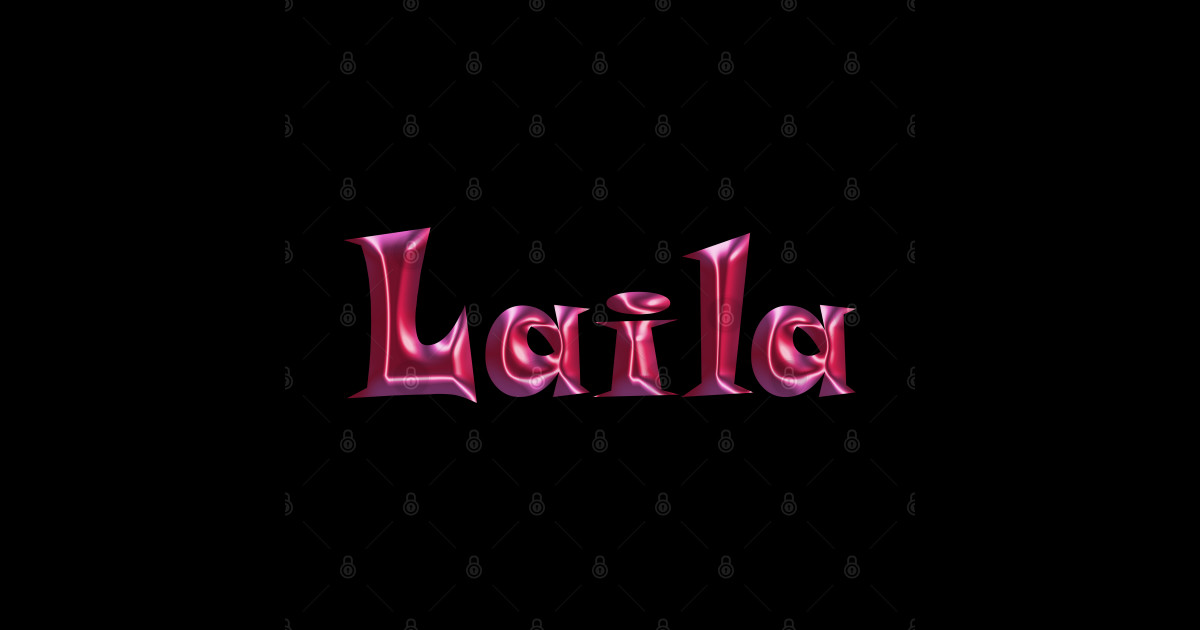 Laila Name Design – Satin Pink Glossy Font, Cute Shiny Lettering ...