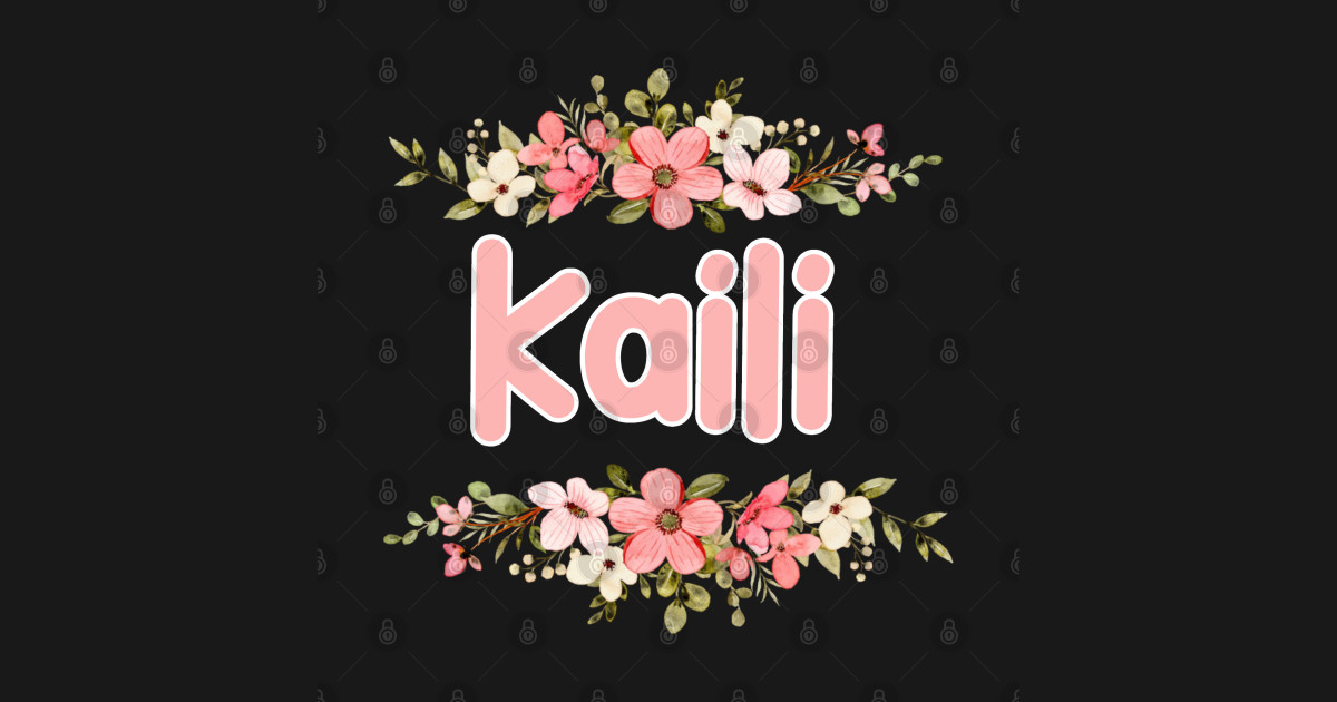 Flower Border Kaili Name Label - Flower Border Kaili Name Label - T ...