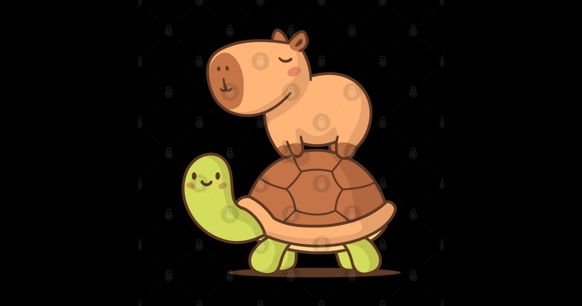 Capybara and Turtle - Capybara Lovers - Sticker | TeePublic