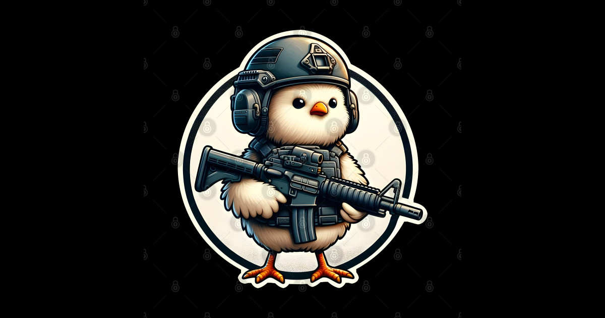 Tactical chicken - Chicken - Sticker | TeePublic