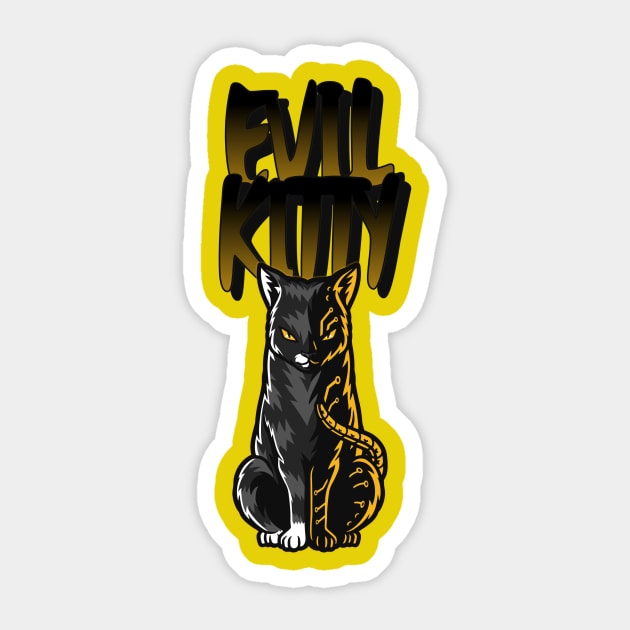The Evil Kitty - Cat Lover Gifts - Sticker | TeePublic