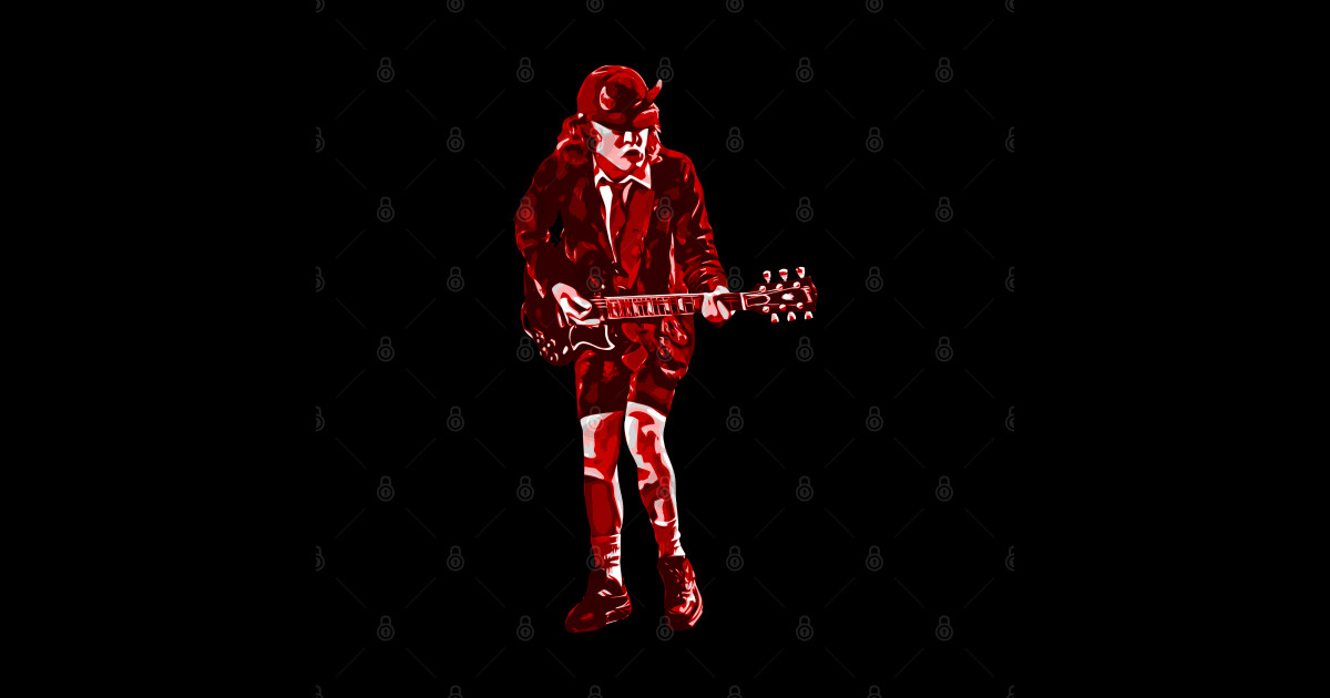 ANGUS YOUNG THE DEVIL - Angus Young - Sticker | TeePublic