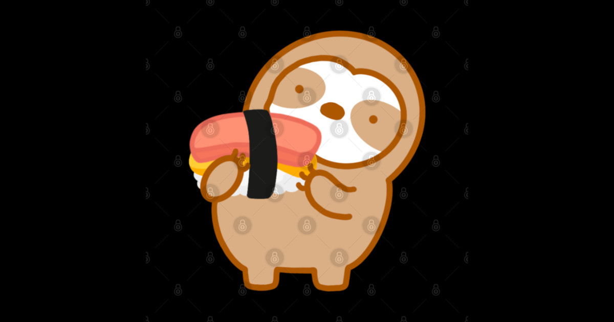 Cute Musubi Sloth - Sloth - Sticker | TeePublic