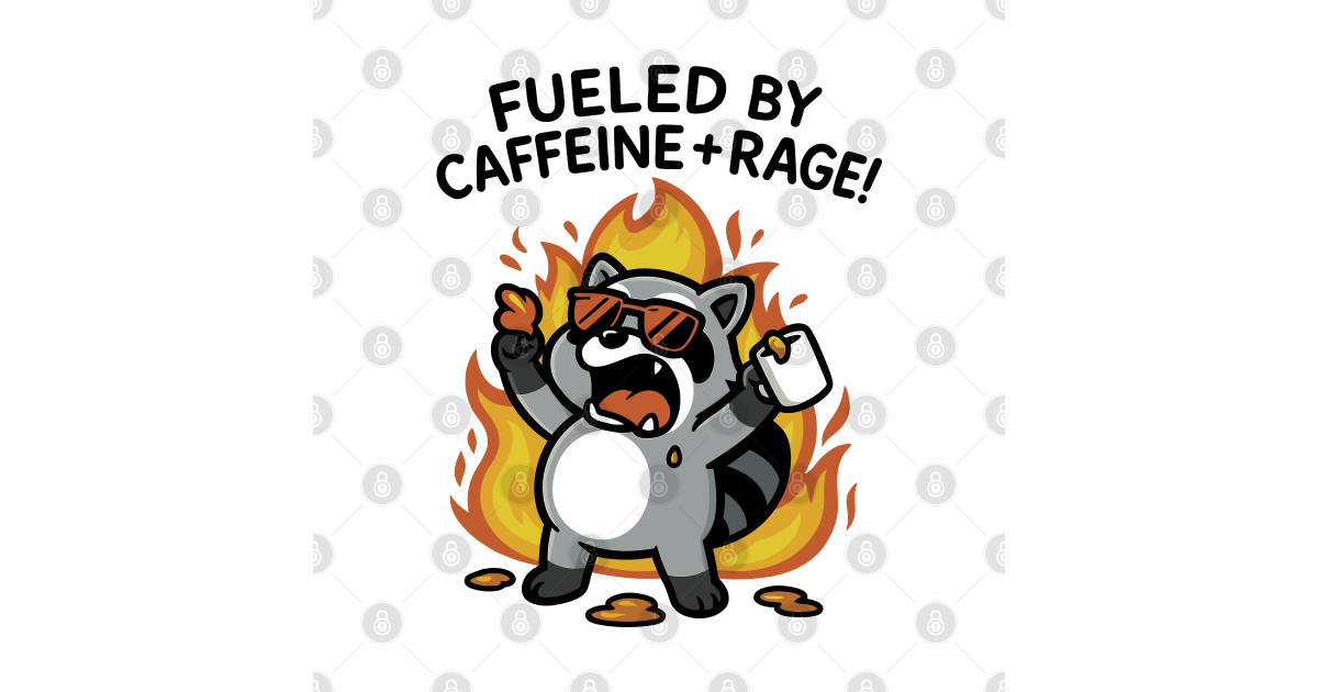 Fueled By Caffeine Rage - Fueled By Caffeine Rage - T-Shirt | TeePublic