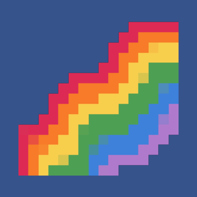 Rainbow Curve Pixel Art - 16 Bit - T-Shirt | TeePublic