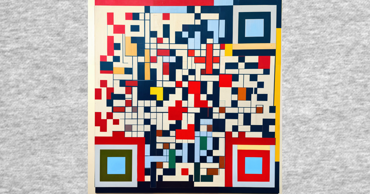 RickRoll QR Code Piet Mondrian Style Painting - Memeshirt - Baseball T ...