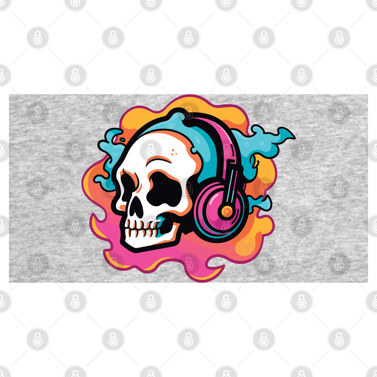 Music in My Bones. Colorful Skull Wearing Headphones. Creepin it real ...