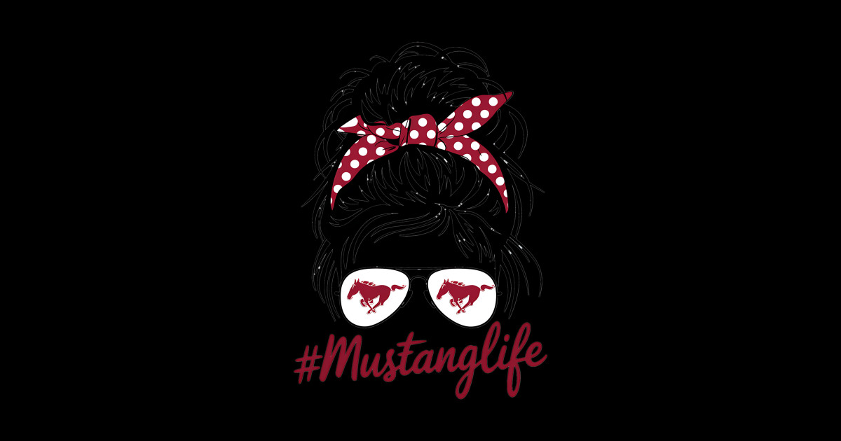 Mustang Life Messy Bun Red - Mustang Life Messy Bun Red - Sticker ...