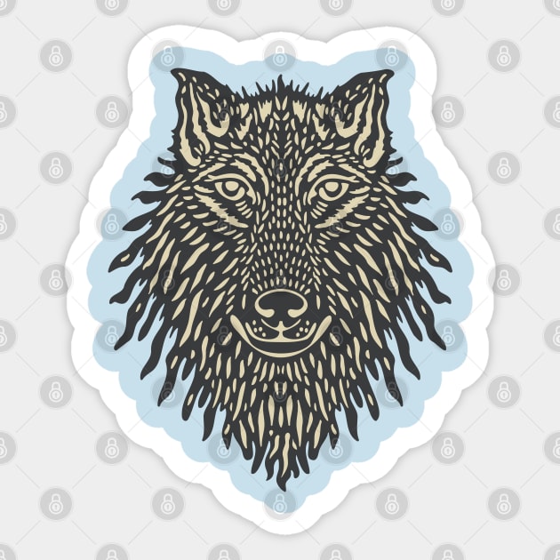 Wolf Face - Wolf Face - Sticker | TeePublic