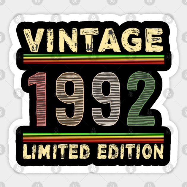 VINTAGE 1992 Limited edition - Vintage - Sticker | TeePublic