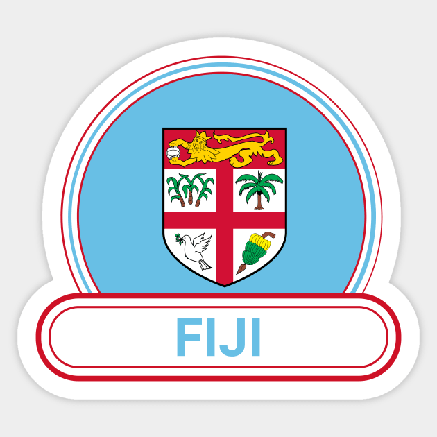 Fiji Country Badge - Fiji Flag - Fiji - Sticker | TeePublic