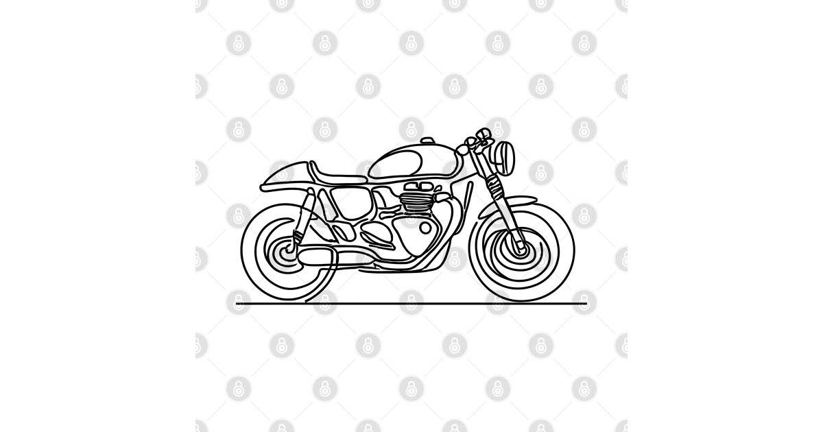 Cafe Racer Line Drawing - Cafe Racer - T-Shirt | TeePublic
