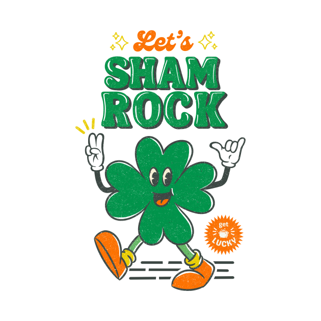 Retro Shamrock and Roll - St.Paddys character - Retro Shamrock - T ...
