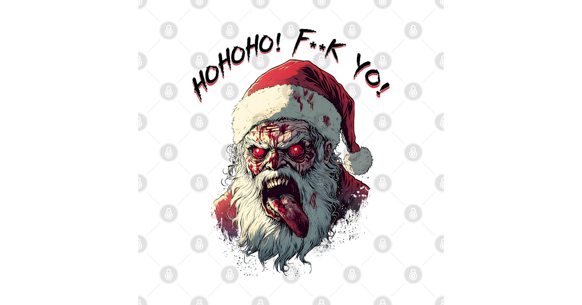 Evil Horror Santa Claus - Monstrous Face and Sarcastic Humor - Horror ...