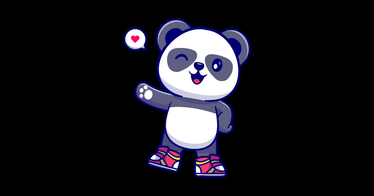 Cute Panda Cool Panda Waving Hand Cartoon - Cute Panda Cool Panda ...