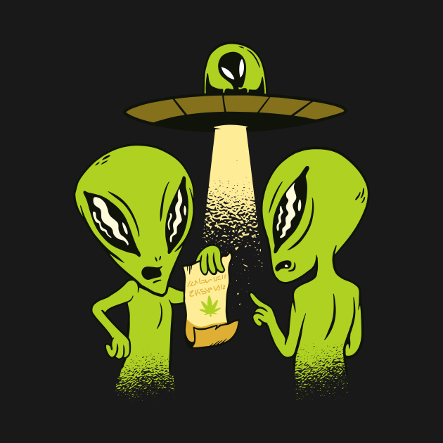Aliens Searching For Weed Funny 420 Cannabis - 420 Weed - Tank Top ...