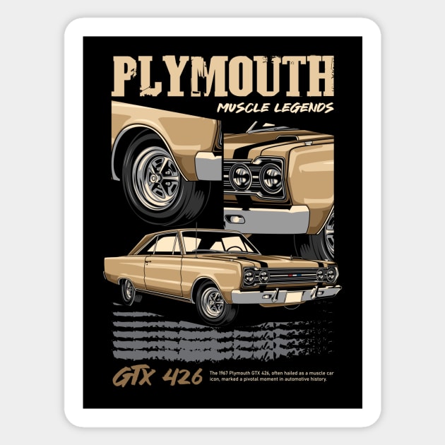 Plymouth GTX 426 Hemi Car - Plymouth Gtx 426 Hemi Car - Sticker | TeePublic