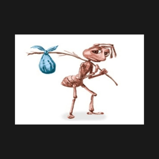Sad ant with bag leaving meme cartoon - Meme - T-Shirt | TeePublic