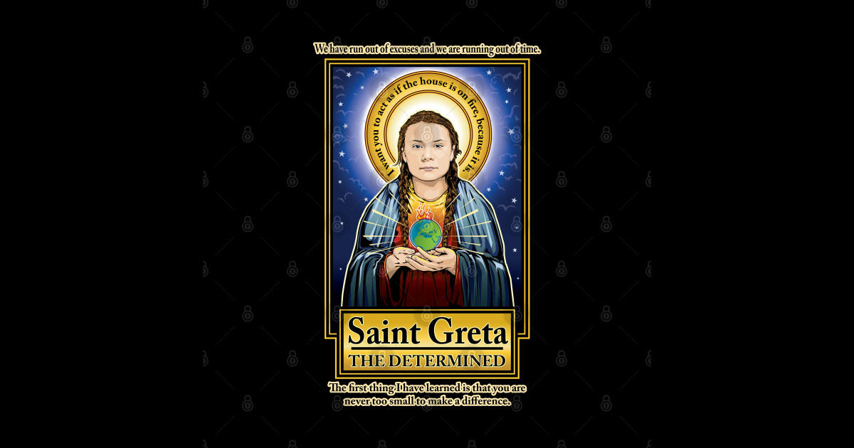 Saint Greta - Greta Thunberg - Sticker | TeePublic