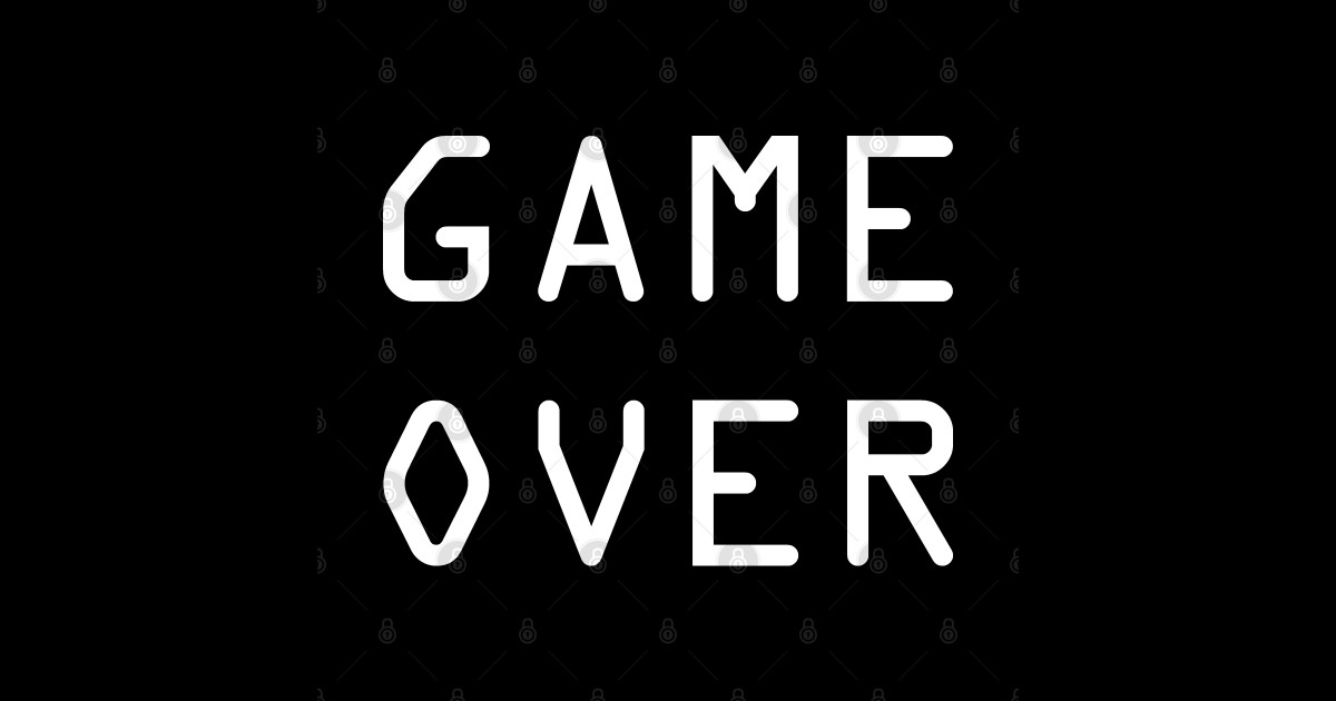 Game Over (White Text) - Game Over - Sticker | TeePublic