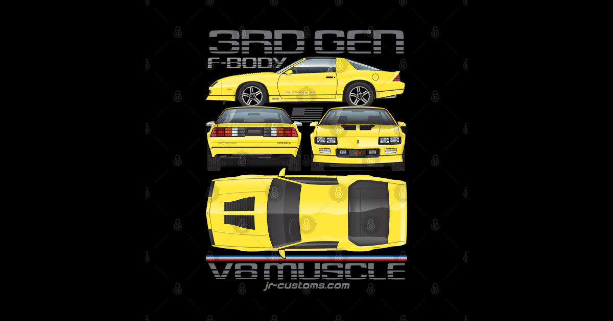 V8 Muscle Yellow - Iroc Z Camaro - Sticker | TeePublic