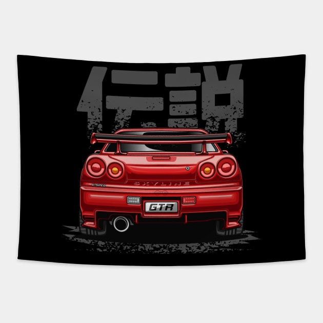 Monster Skyline GTR R34 (Candy Red) - Nissan Skyline Gtr R34 - Tapestry ...