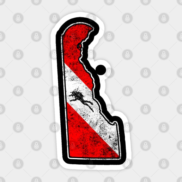 Delaware Dive Flag Scuba Diving State Map Dive Flag Distressed - Dive ...