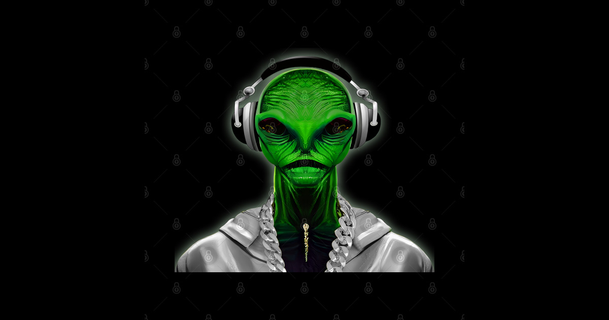 Hip hop Alien - Humanized - Music - Pin | TeePublic