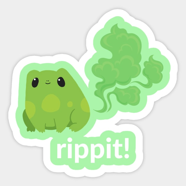 Rippit! A farting frog design - Funny Frog - Sticker | TeePublic