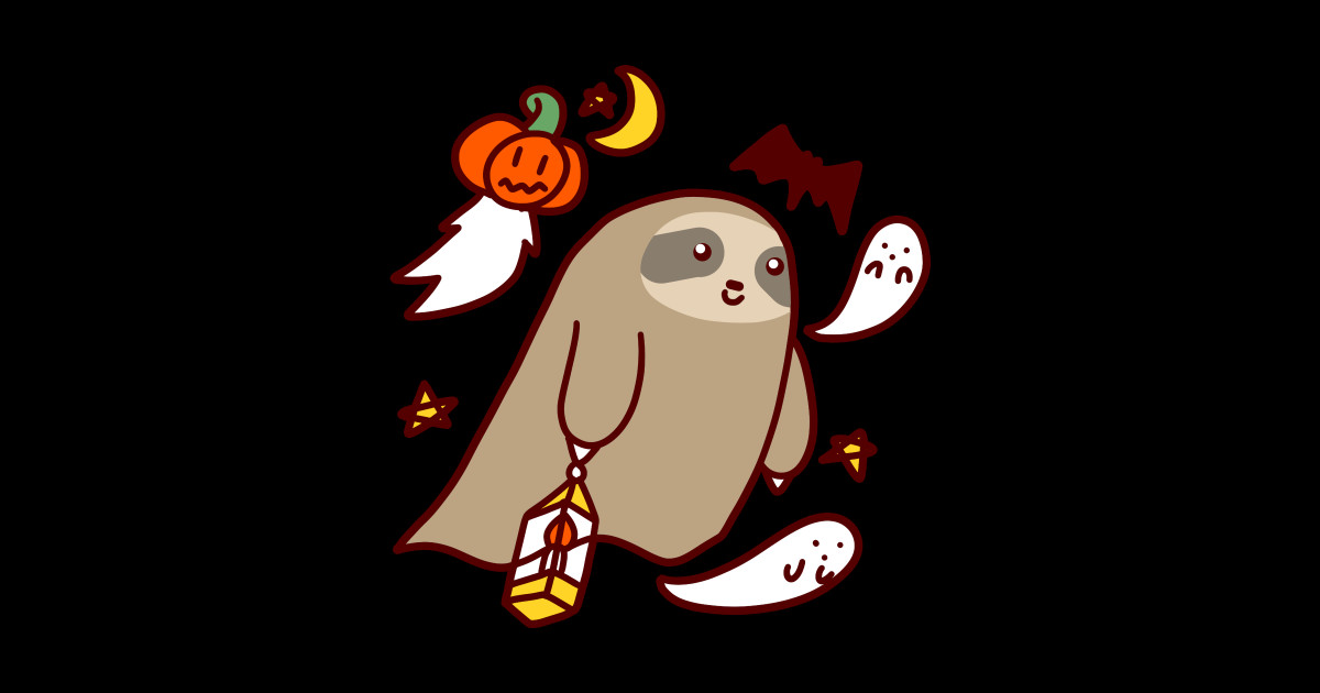 Halloween Ghost Sloth - Halloween - Sticker | TeePublic