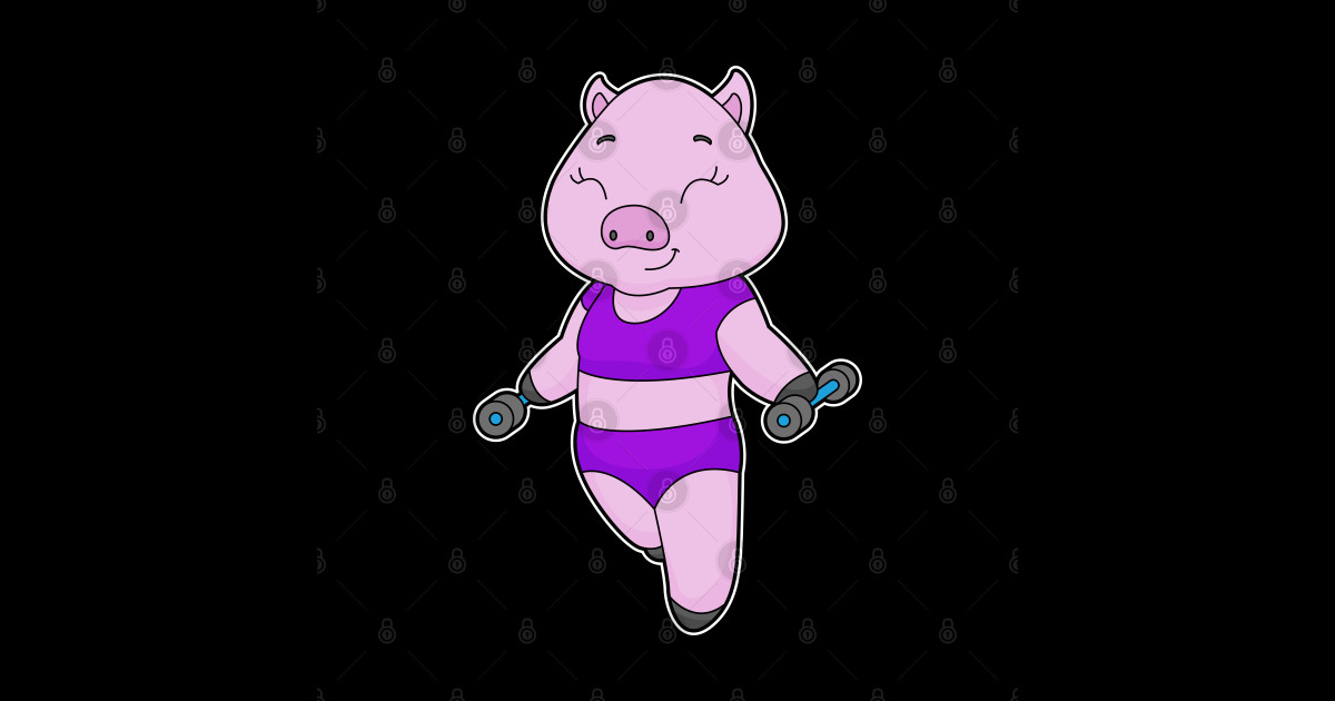 Pig Fitness Dumbbell - Bodybuilding - Sticker | TeePublic