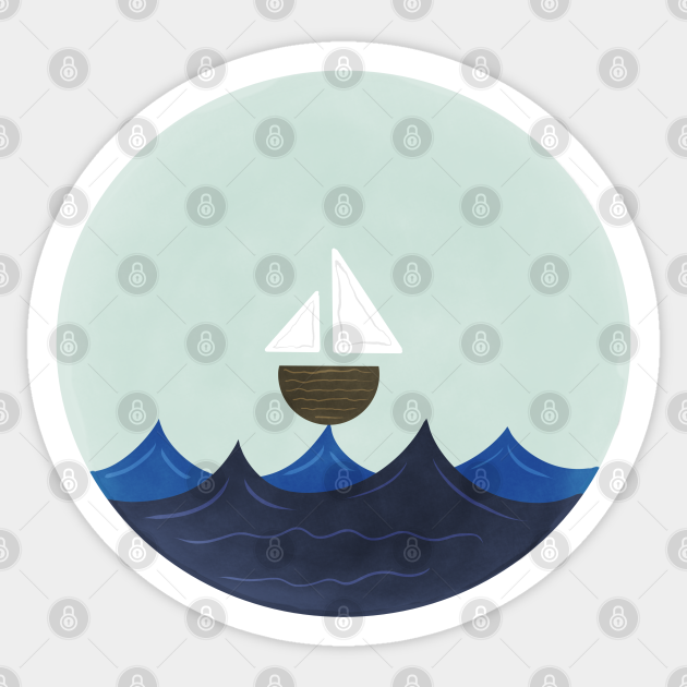 Cartoon boat - Boat - Sticker | TeePublic