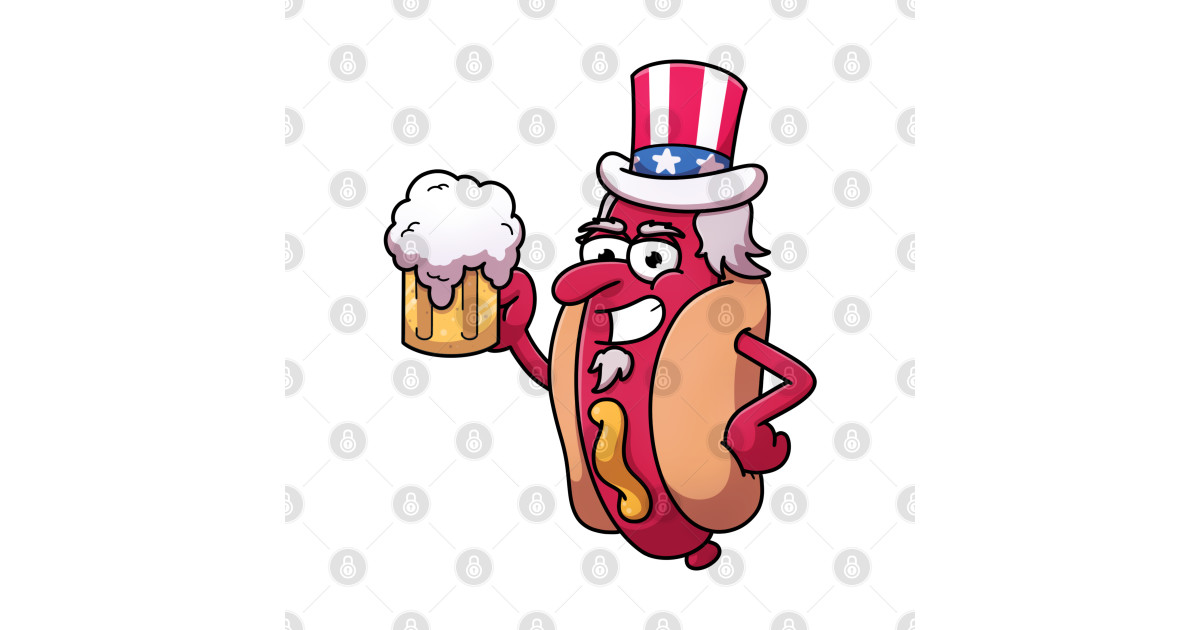 Uncle Sam Hotdog - Uncle Sam Hotdog - T-Shirt | TeePublic