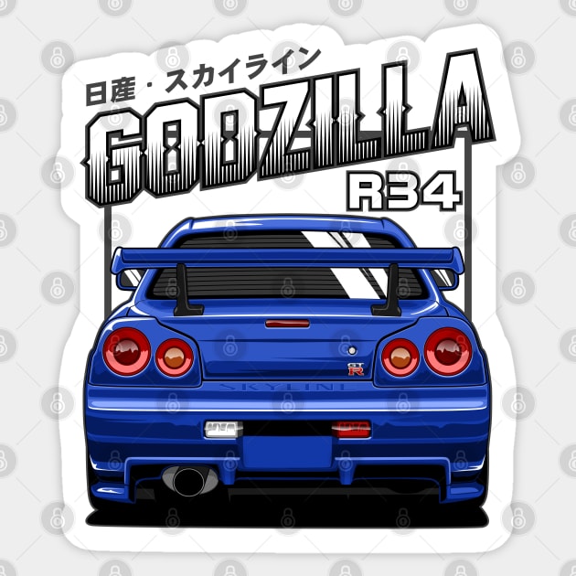 Nissan Skyline R34 GTR - Skyline R34 - Sticker | TeePublic