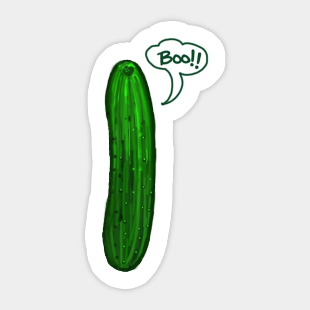 Scary Cucumber Boo Original Funny New School Art - Cucumber - Sticker ...