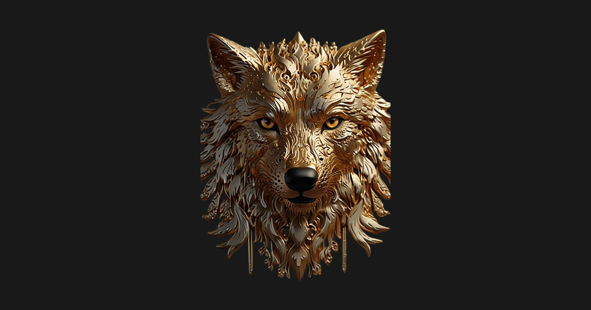Golden Wolf - Wolf - T-Shirt | TeePublic