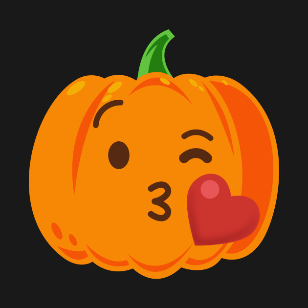 Pumpkin Kiss Heart - Halloween - T-Shirt | TeePublic