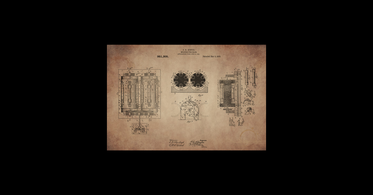 Vintage patent design of electric fuse - Vintage Fuse - Posters and Art ...