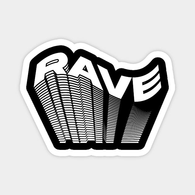 Rave music wavy logo - Rave - Magnet | TeePublic