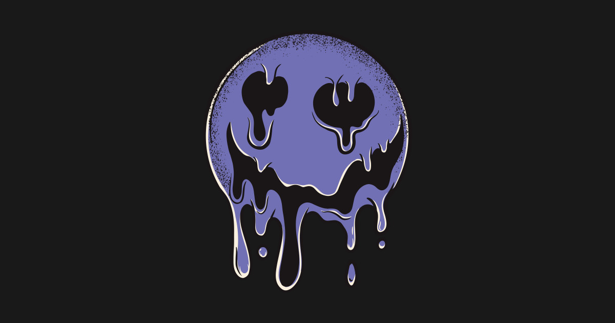 Droopy Smiley Face // Trippy Smile - Smiley Face - T-Shirt | TeePublic