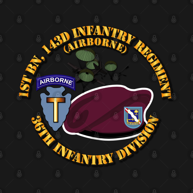 36th Airborne Div - Beret - Mass Tac - Maroon - 1 - 143rd INF - 143rd ...