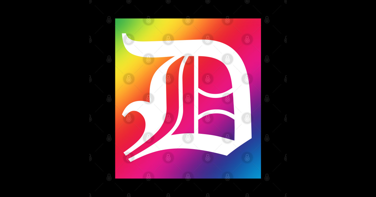 Rainbow White Letter D - Rainbow - Sticker | TeePublic