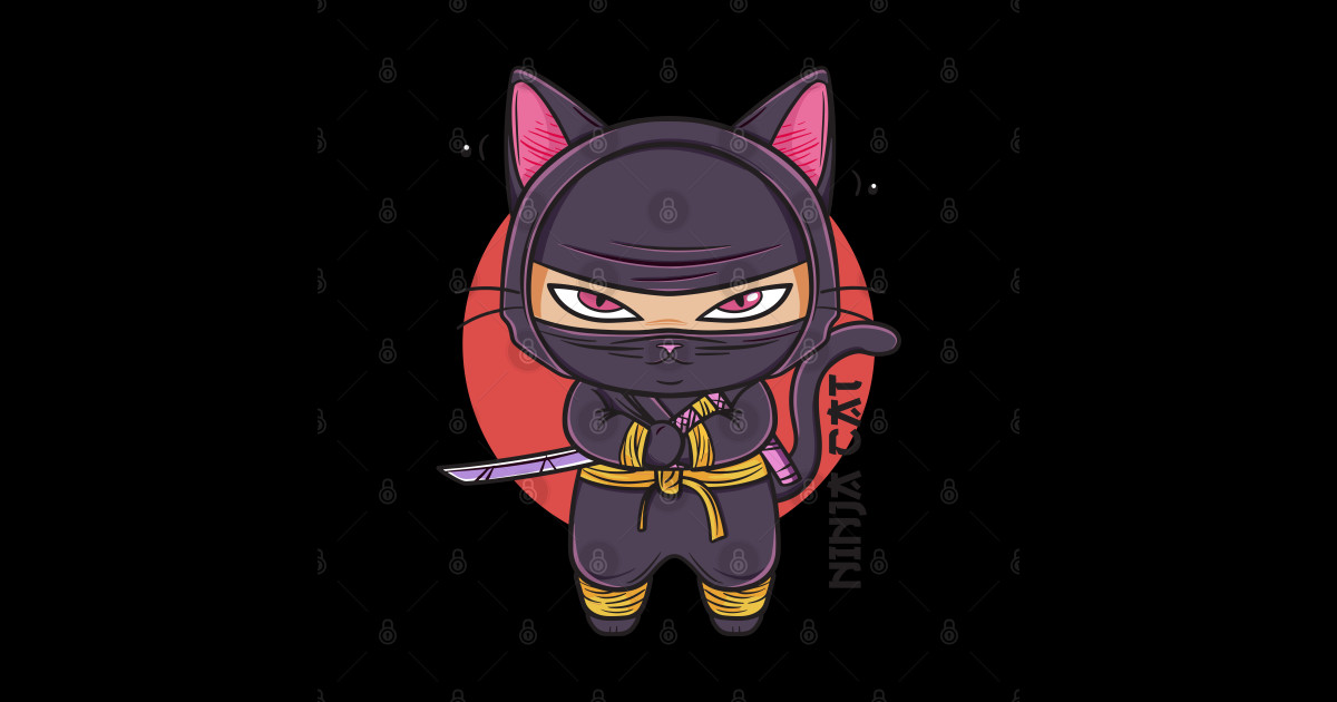 Ninja Cat - Ninja Cat - Sticker | TeePublic