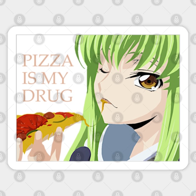 Code Geass C.C Pizza lover - Pizza - Sticker | TeePublic