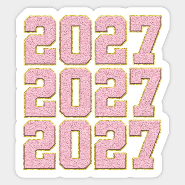 Class of 2027 Pink Preppy Varsity Patch - 2027 - Sticker | TeePublic