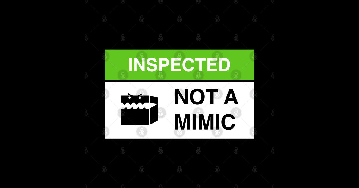 Inspected Not a Mimic Funny Sign - Dungeons And Dragons - Sticker ...