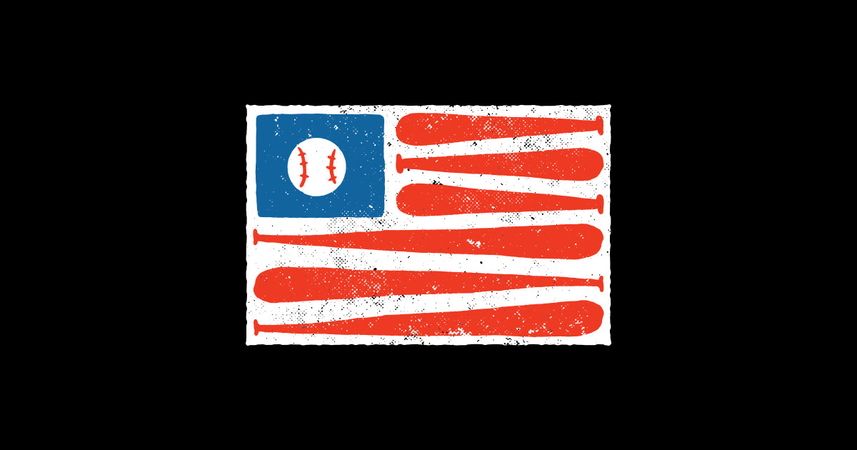 Vintage Baseball American Flag - Baseball American Flag - Sticker ...
