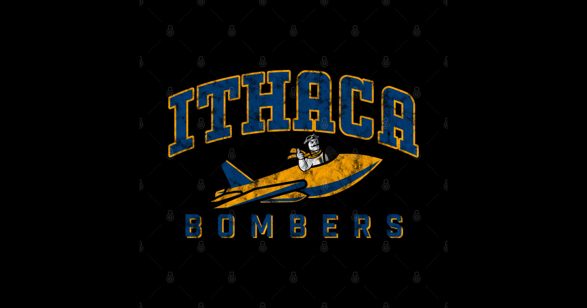 Ithaca Bombers Retro Logo in vintage design - Ithaca - Sticker | TeePublic